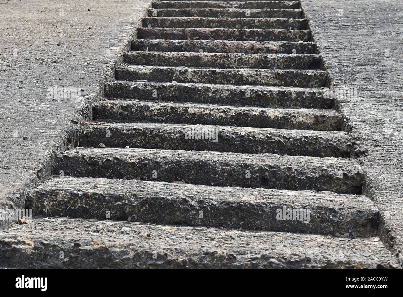 Steps to the sea, Freshwater Bay, Isle of Wight, United Kingdom Stock ...