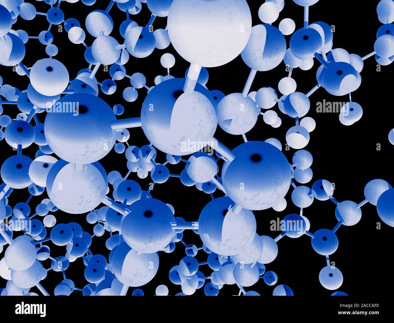 Insulin. Molecular ball-and-stick molecule of the hormone insulin ...