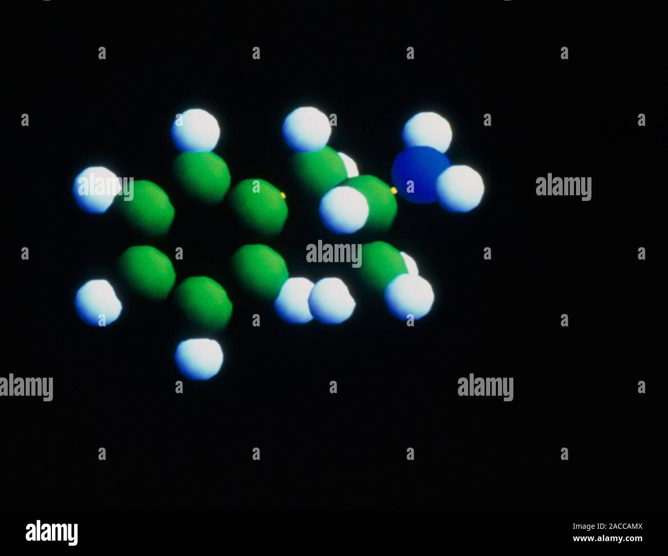 Computer graphics space-filling representation of an amphetamine ...