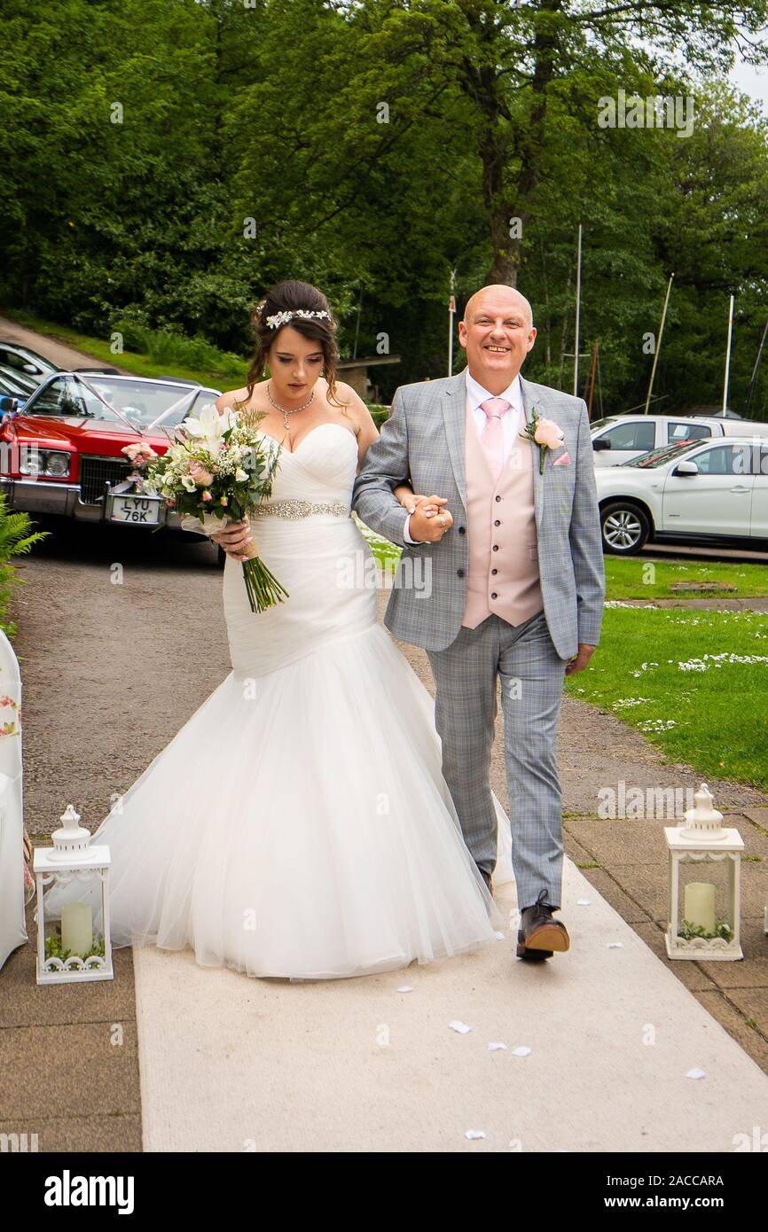 An outdoor English traditional wedding at Rudyard lake sailing club ...
