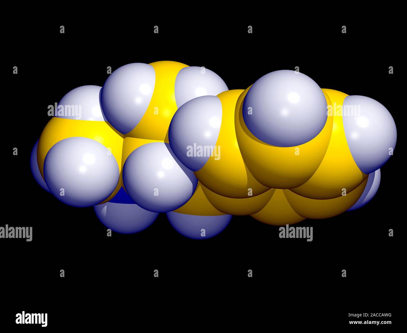 Methamphetamine molecule. Computer graphic of the drug methamphetamine ...