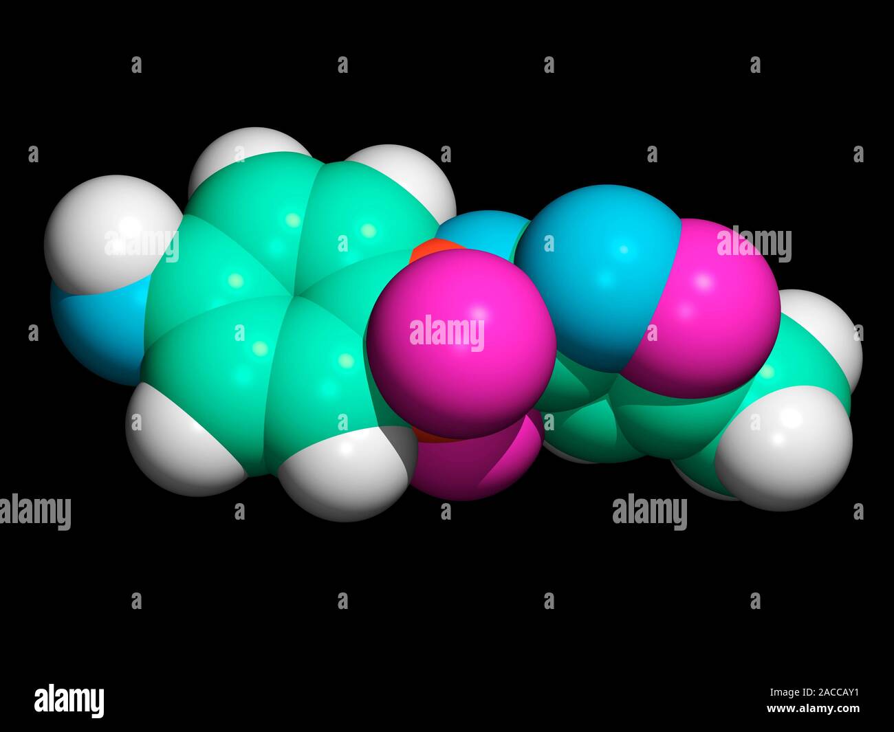 Sulfamethoxazole. Computer-generated molecular model of ...