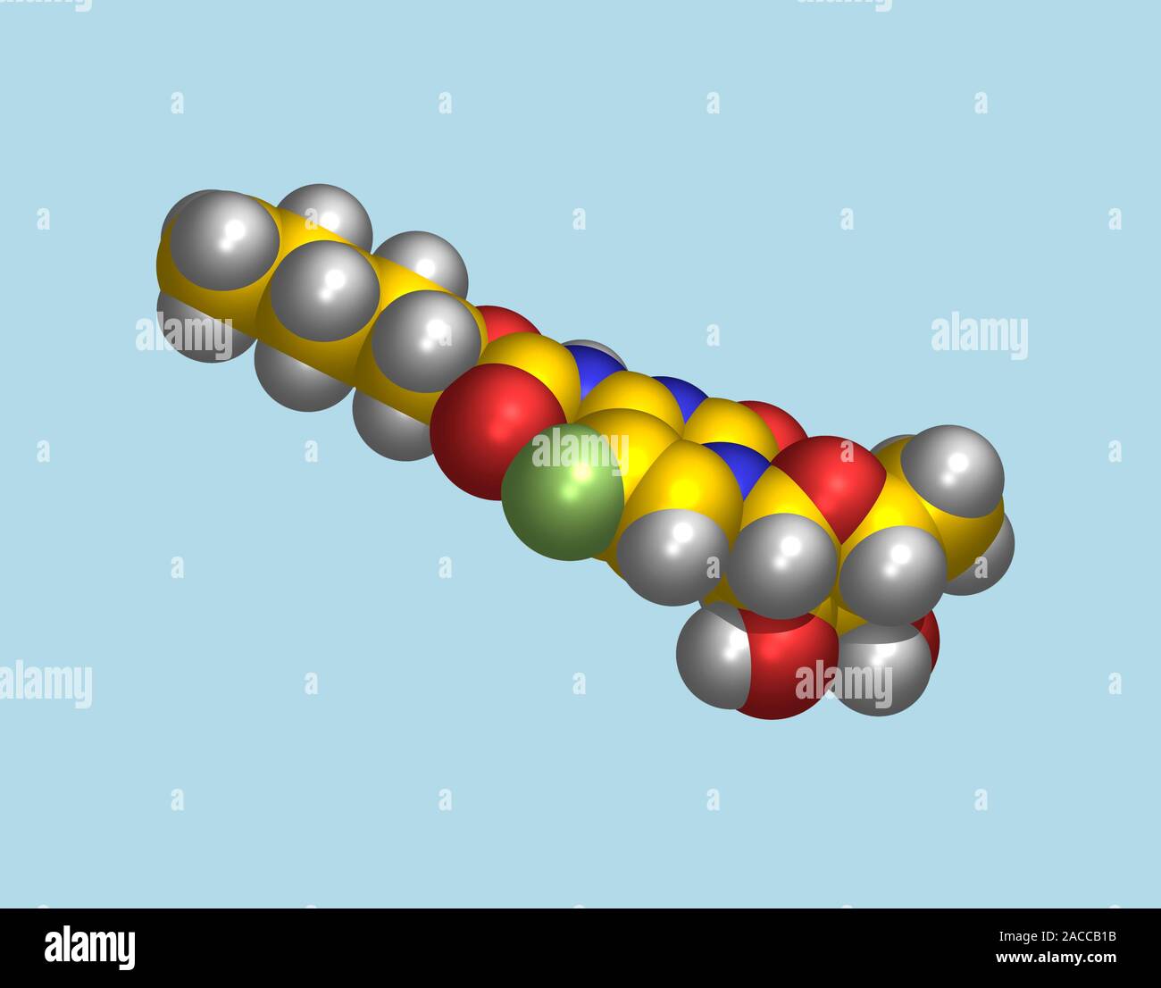 Chemotherapy drug. Computer model of a molecule of the oral ...