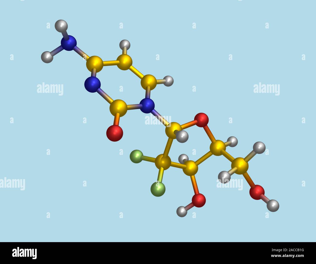 Chemotherapy drug. Computer model of a molecule of the intravenous ...