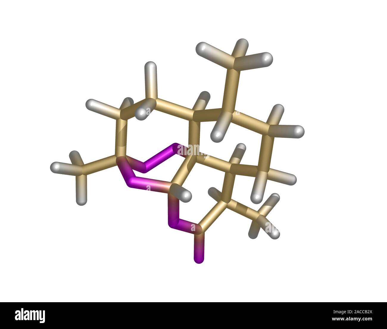 Artemisinin malaria drug molecule. Computer model of the malaria drug ...