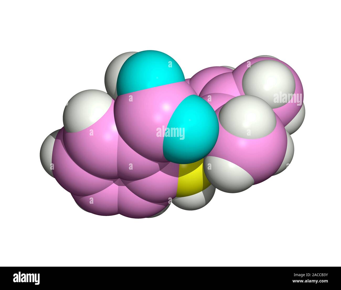 Mefenamic acid drug molecule. Computer model of a molecule of the anti ...