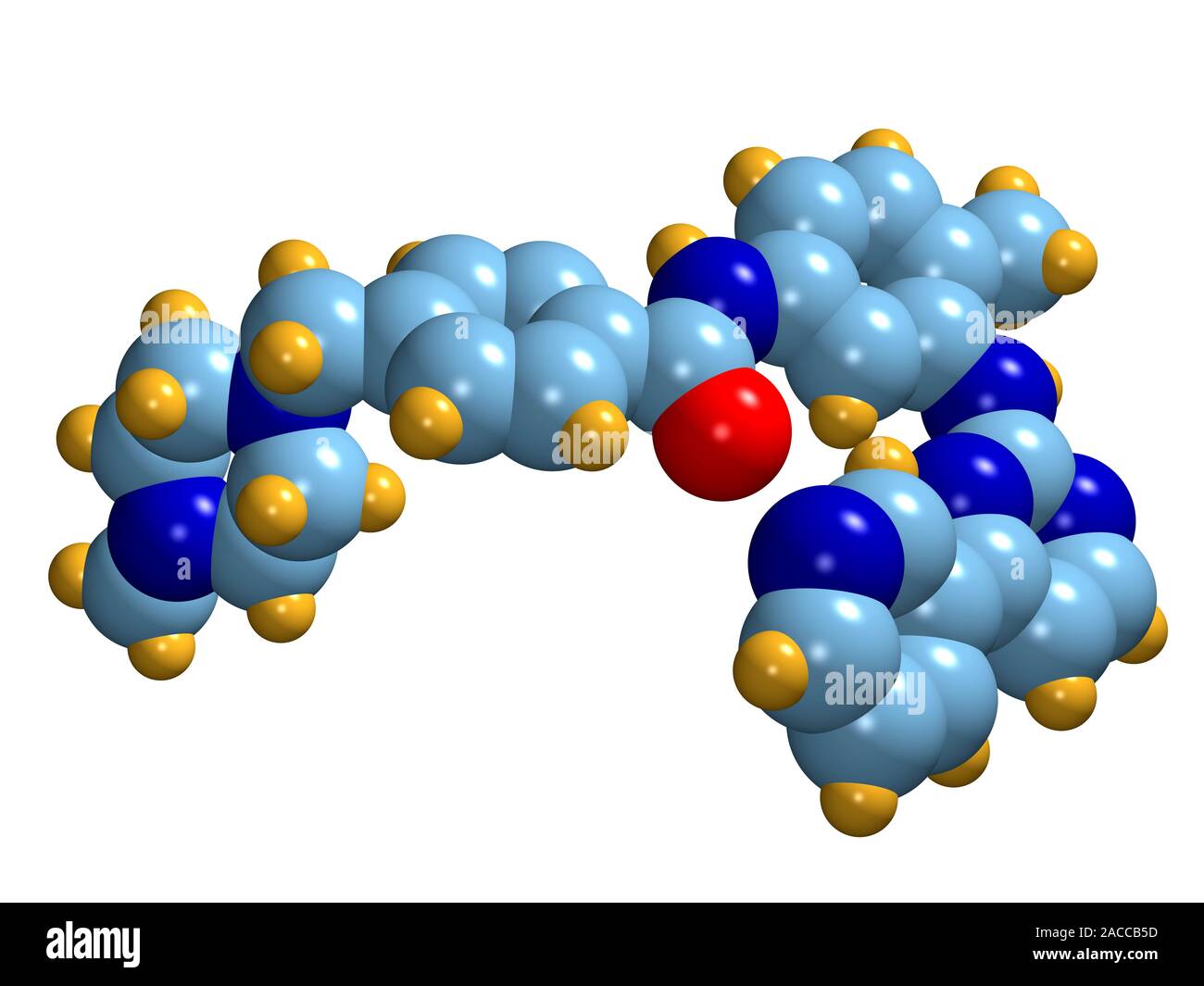 Glivec chemotherapy drug. Computer model of a molecule of the ...