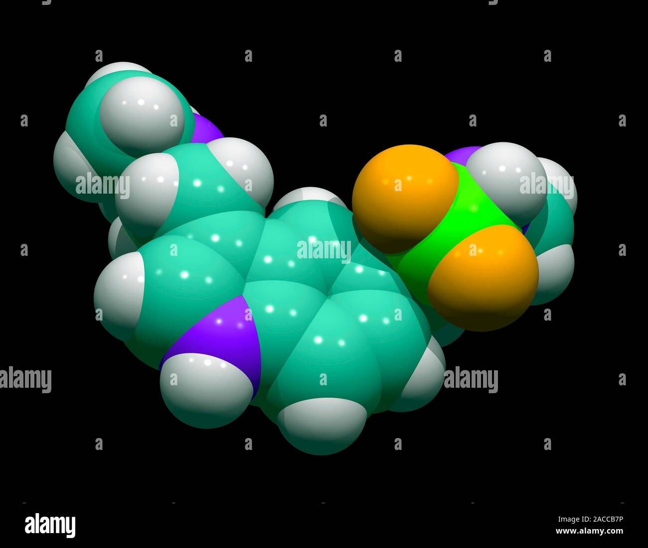 Sumatriptan drug, molecular model. This drug, marketed as Imitrex ...
