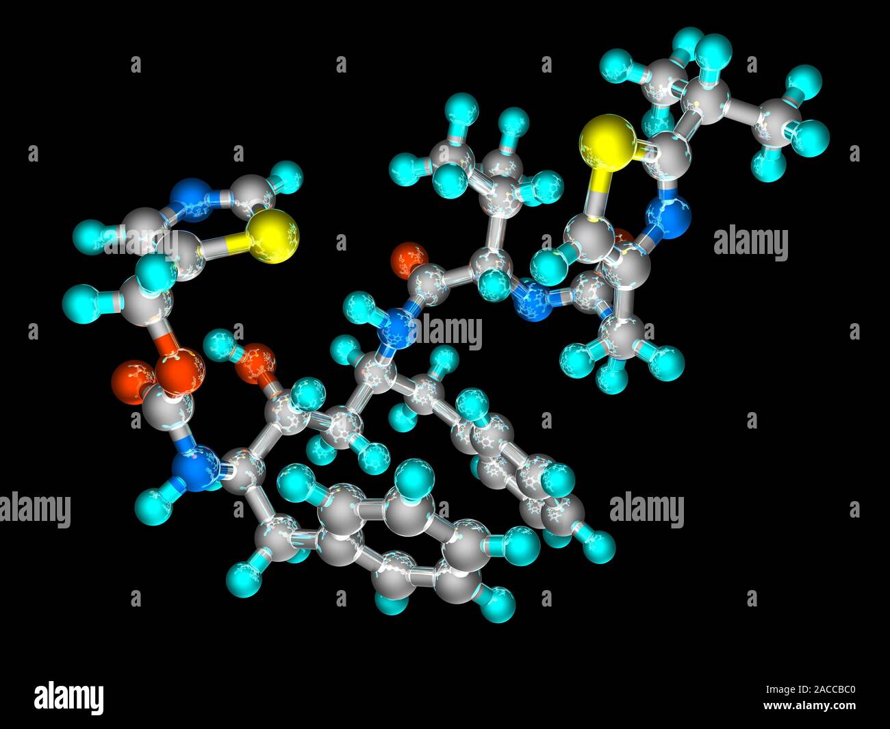 Ritonavir HIV drug, molecular model. Ritonavir is an antiretroviral ...
