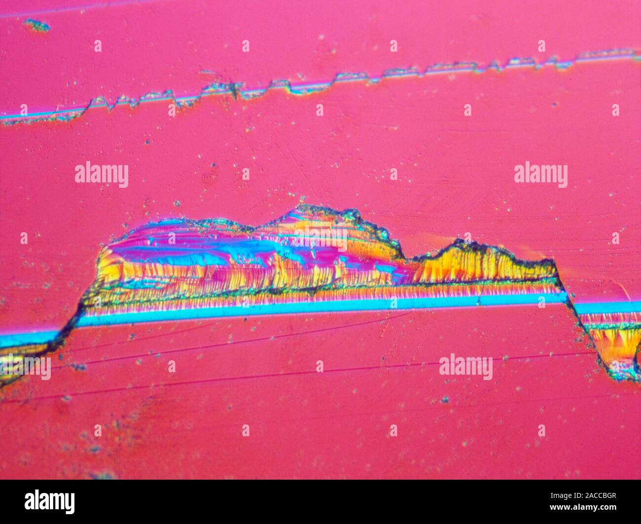 Light micrograph of a thin section of silicon (symbol Si). Silicon is a ...
