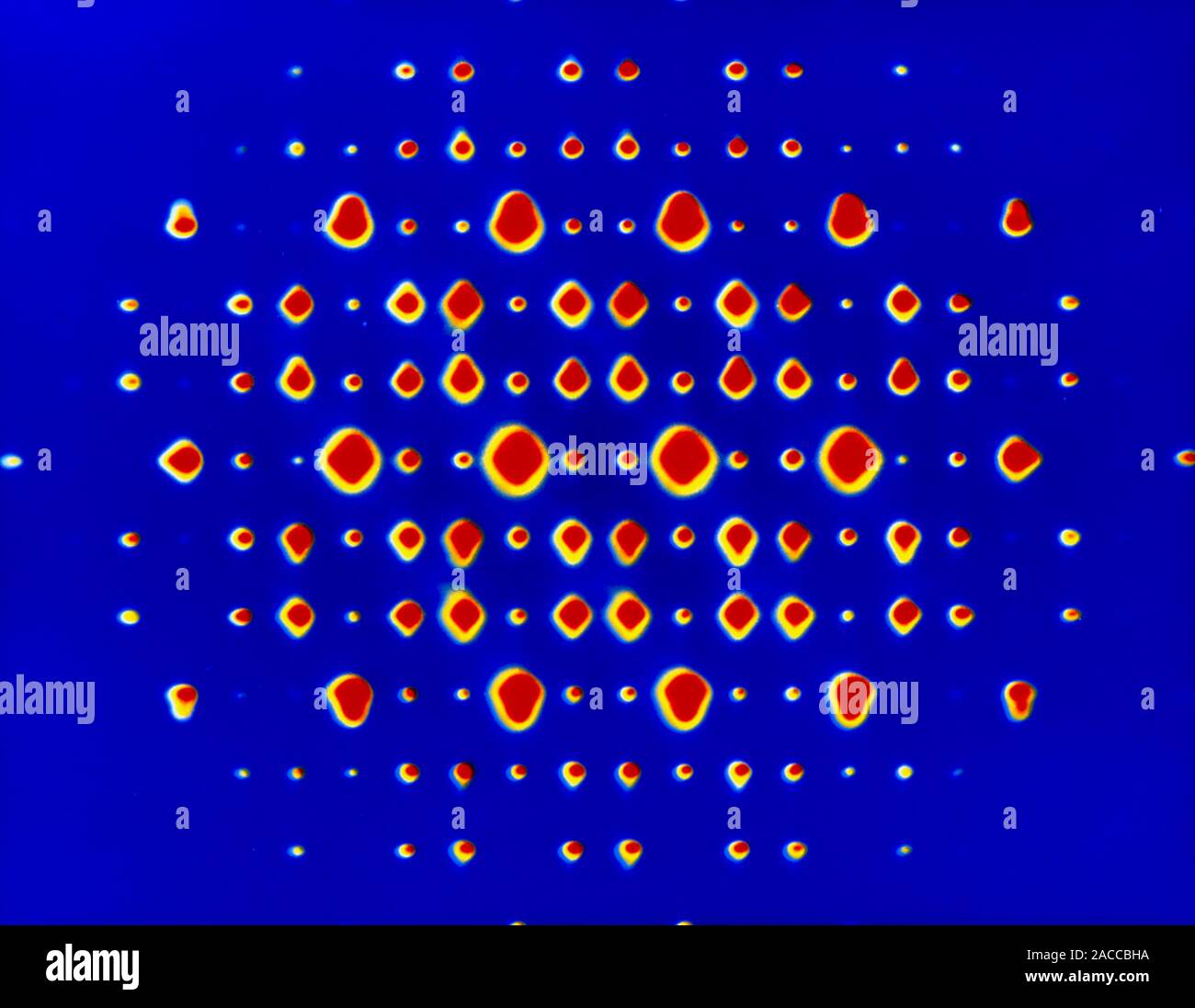 False Colour Electron Diffraction Pattern Of A Binary Alloy Of 90