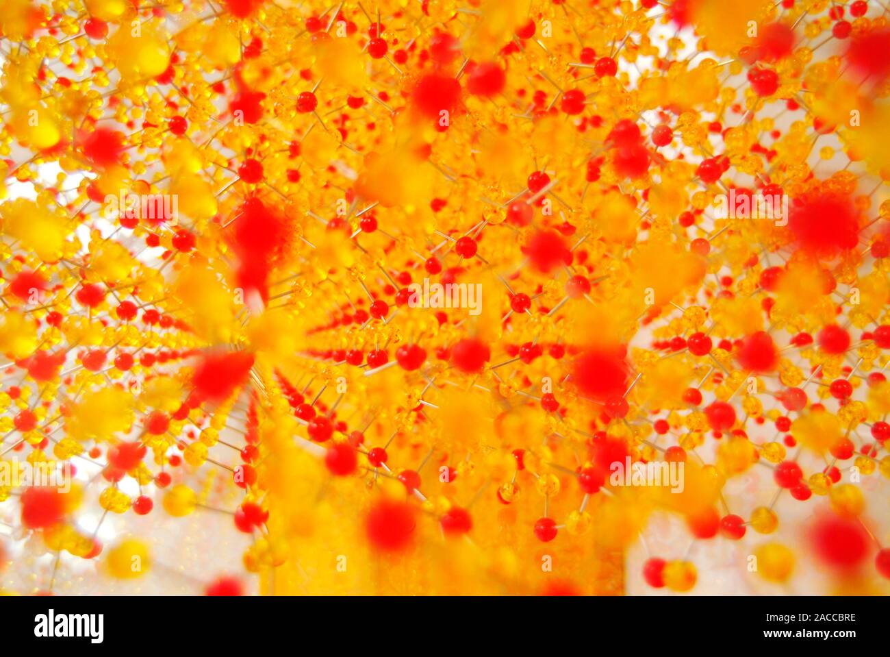 Quartz crystal structure. Molecular model (ball- and-stick) of the ...