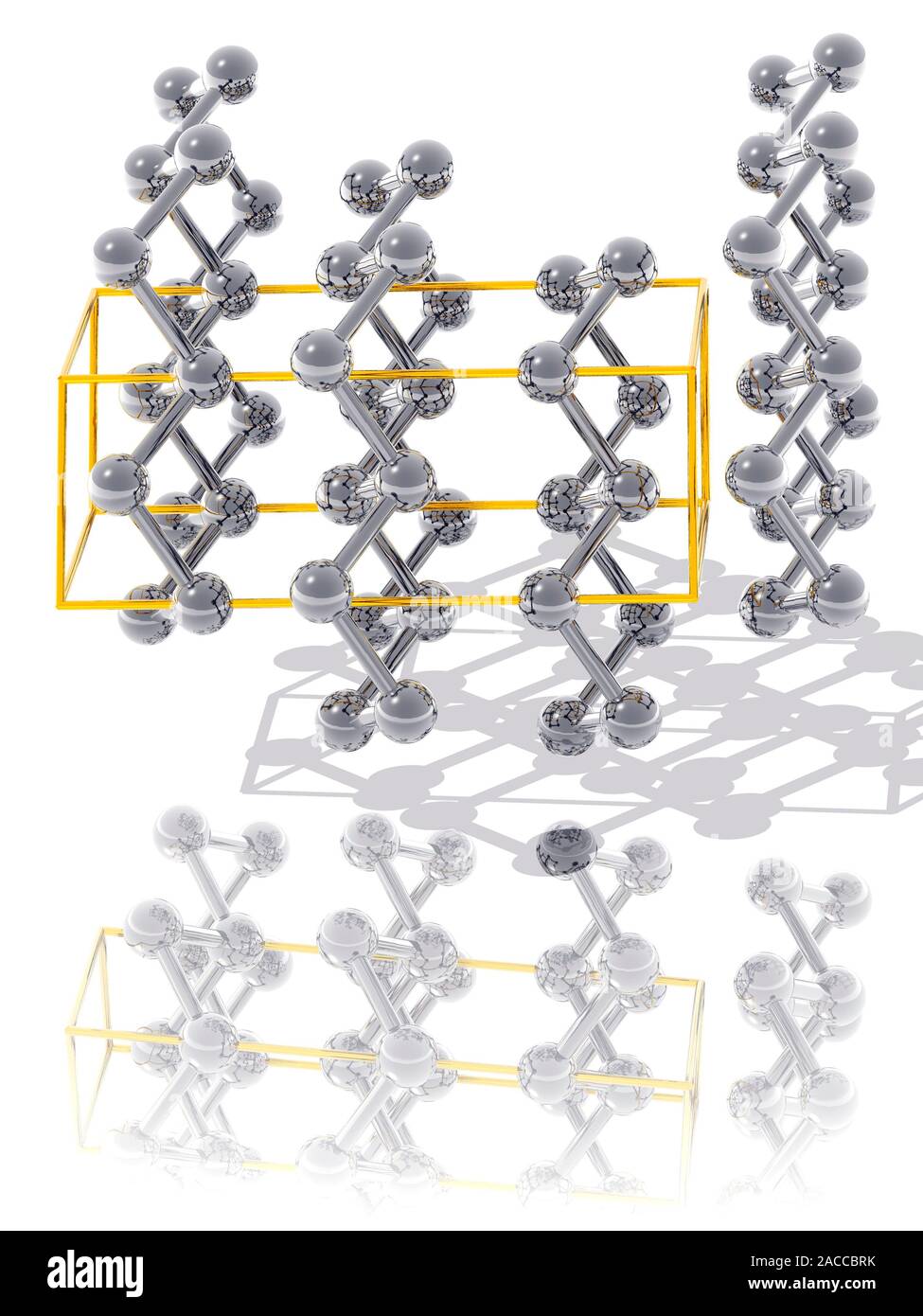Arsenic crystal structure, molecular model. Arsenic is a poisonous ...