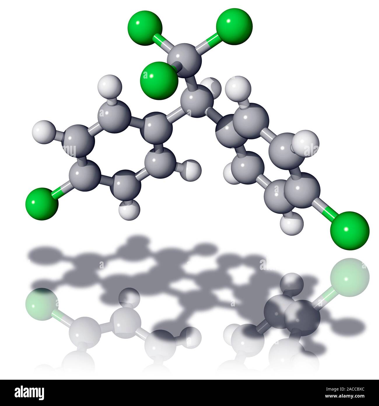 DDT pesticide, molecular model. DDT was widely used as a pesticide in ...