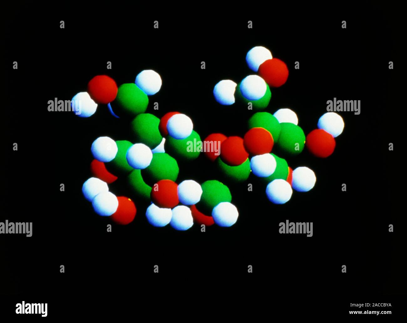 Computer graphics representation of a molecule of sucrose (cane sugar ...