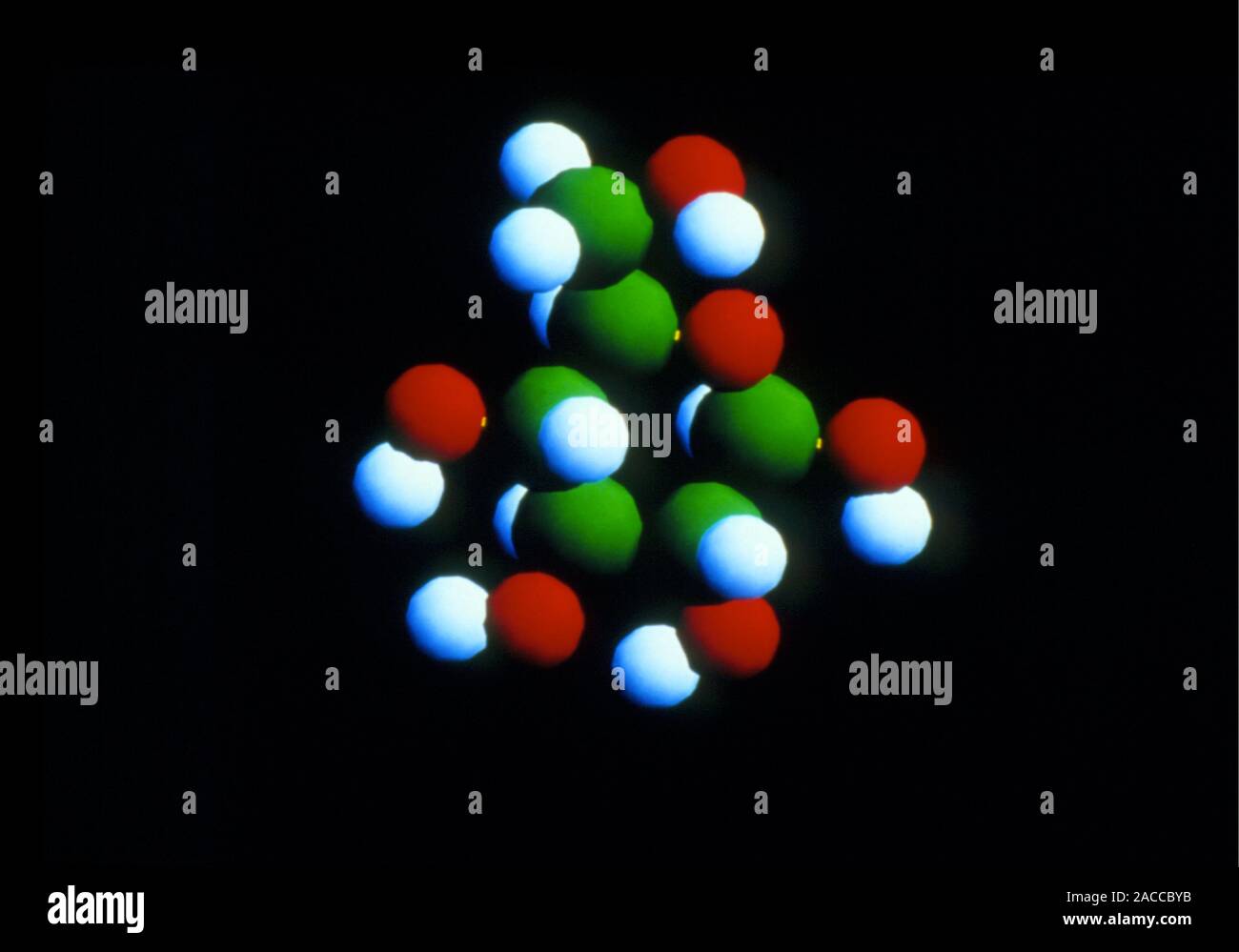 Computer graphics representation of a molecule of fructose (also called ...
