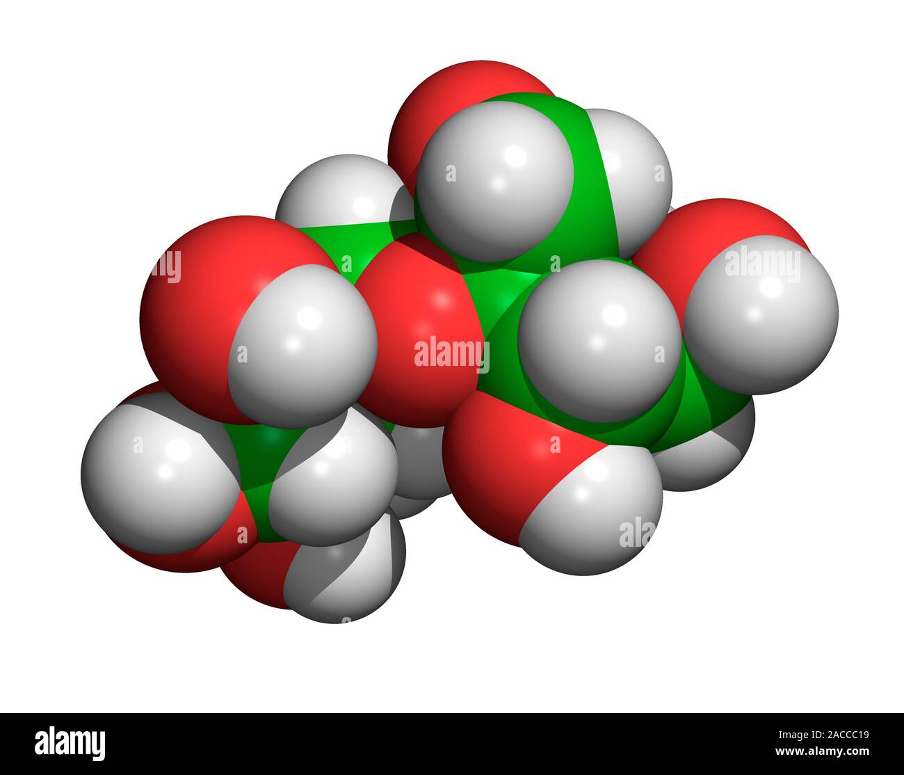 Sucrose. Computer-generated molecular model of sucrose (C12H22O11 ...