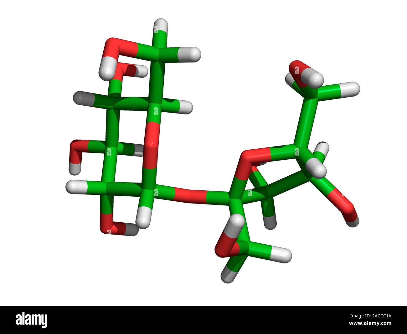 Sucrose. Computer-generated molecular model of sucrose (C12H22O11 ...