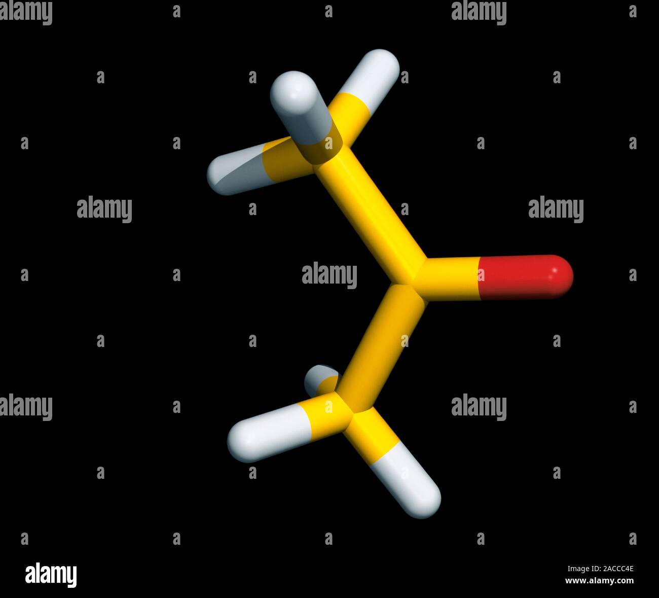 Acetone. Computer illustration of a molecule of acetone, or propan-2 ...