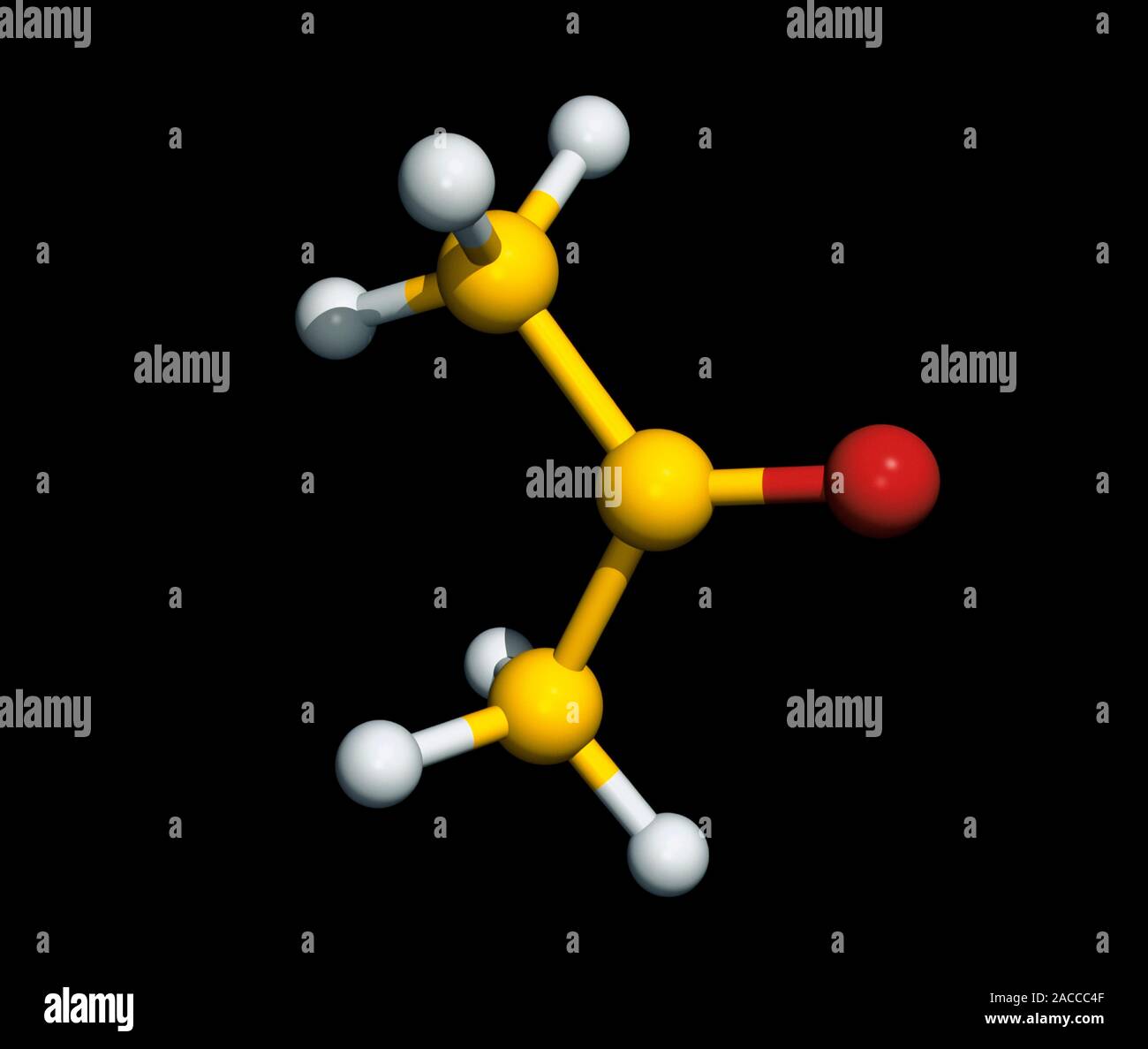 Acetone. Computer illustration of a molecule of acetone, or propan-2 ...