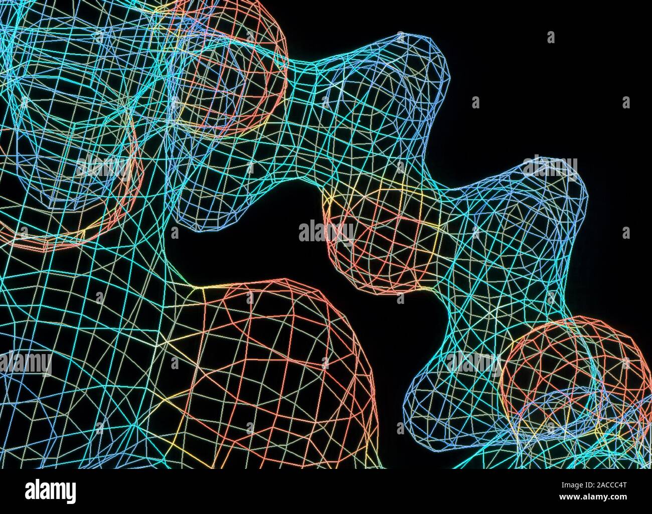 Crown ether. Wire-frame molecular graphic of part of the cyclic ether ...