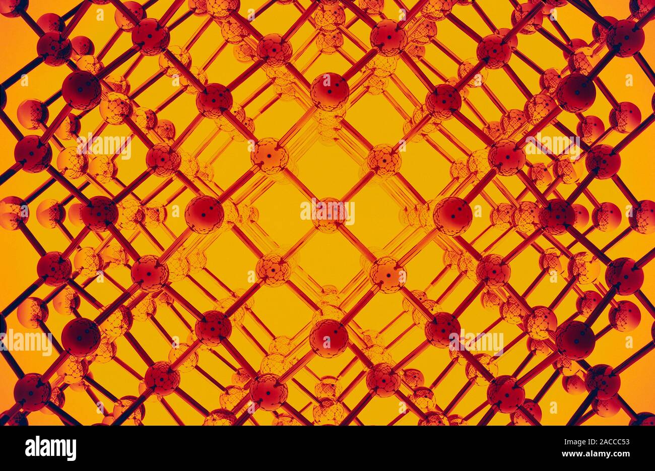 Diamond. Computer artwork representing the molecular structure of ...