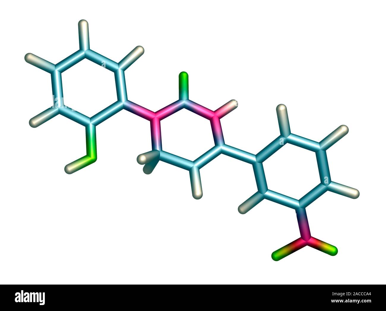 Icilin cooling molecule. Computer model of a molecule of the cooling ...