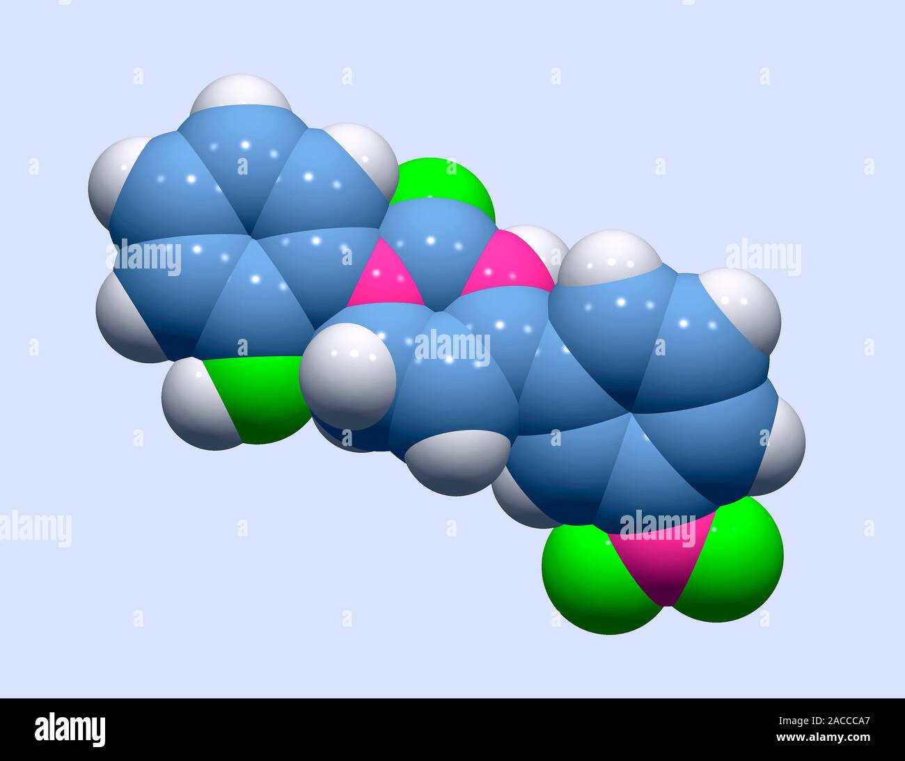 Icilin cooling molecule. Computer model of a molecule of the cooling ...