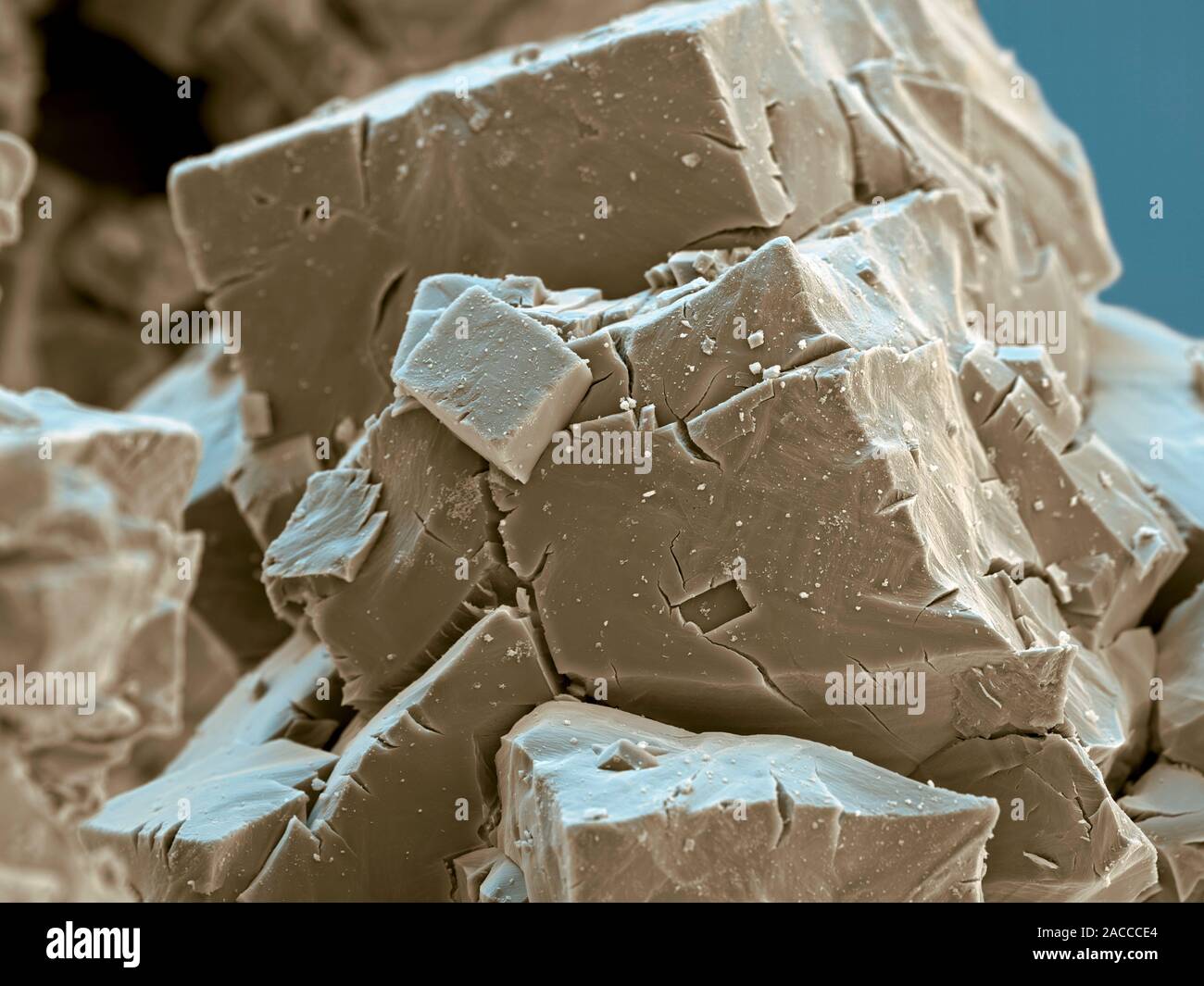 Metal-organic framework (MOF) material, coloured scanning electron ...