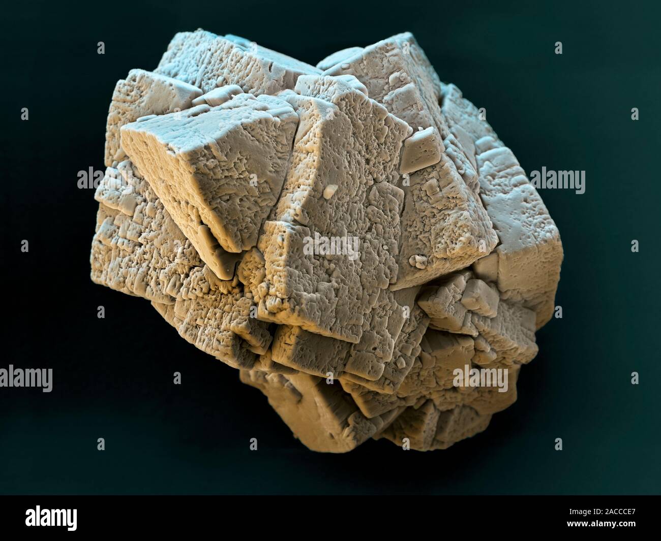 Metal-organic framework (MOF) material, coloured scanning electron ...