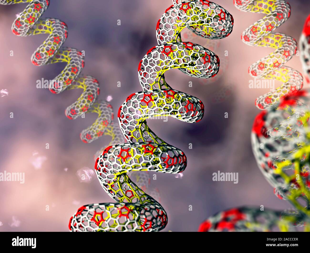 Nanotube Technology Computer Artwork Of A Stable Helical Fullerene