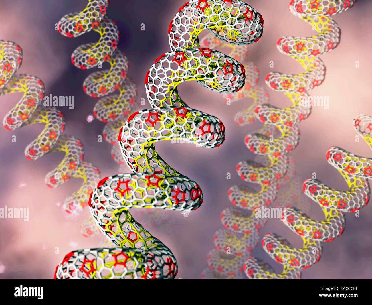 Nanotube Technology Computer Artwork Of A Stable Helical Fullerene