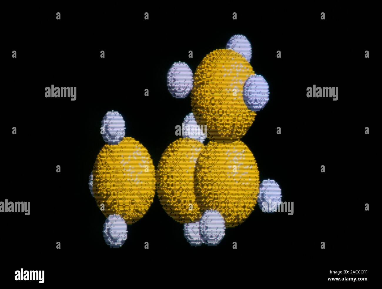 Computer graphics representation of a butane molecule (chemical formula ...