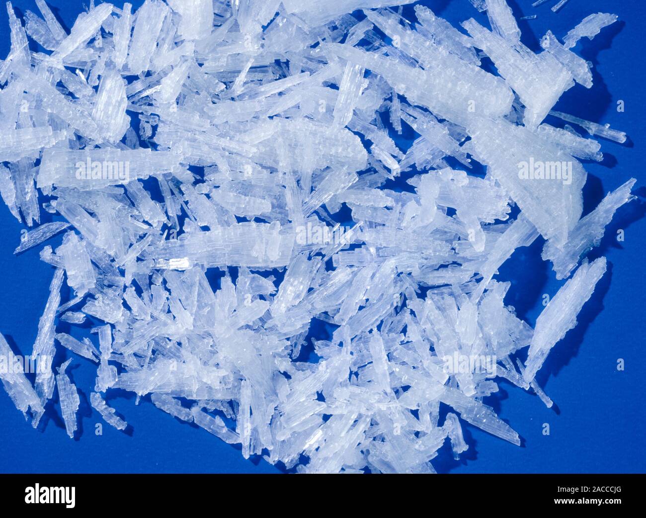 Potassium nitrate (KNO3) crystals. Potassium nitrate is soluble in ...