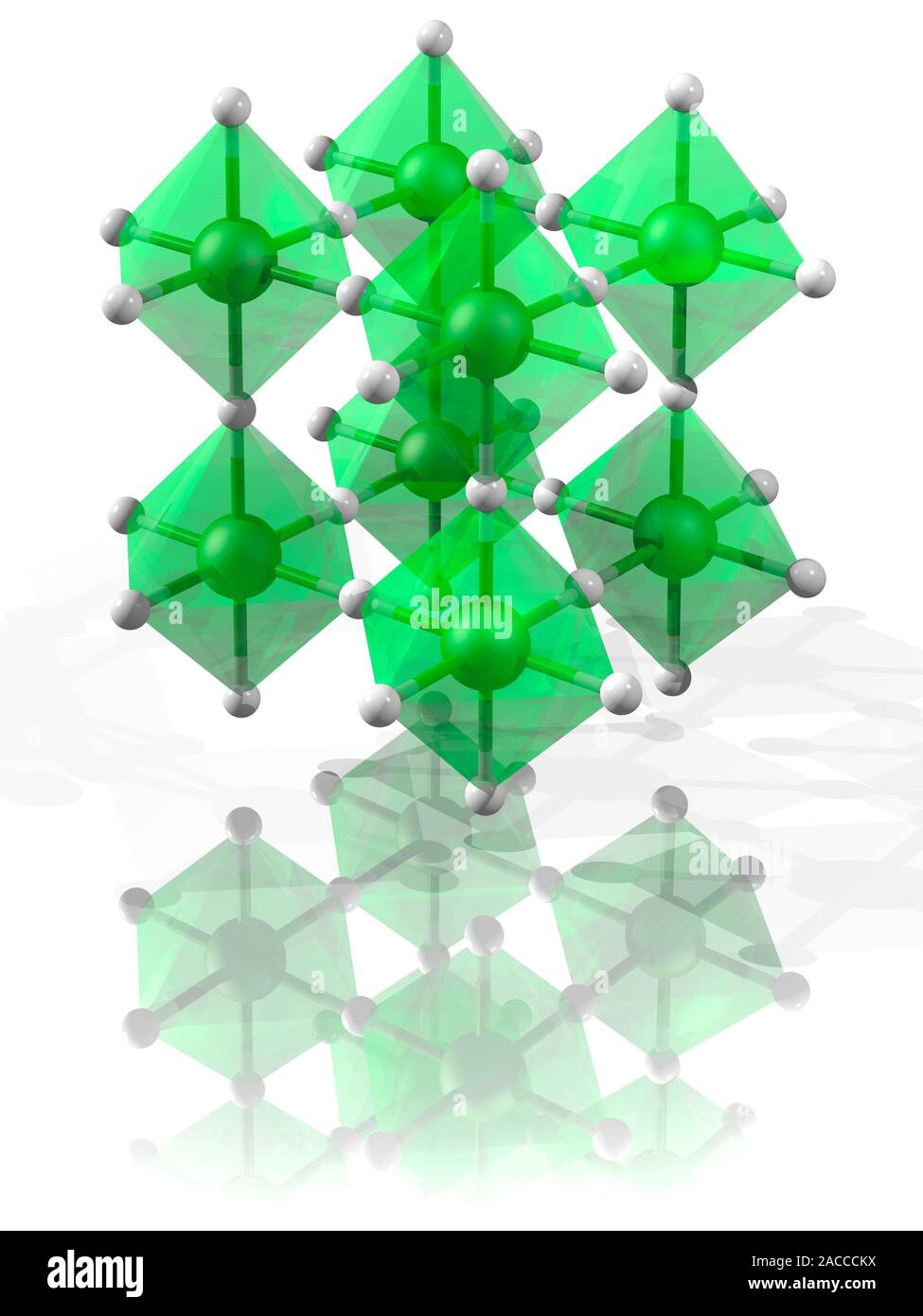 Rhenium trioxide crystal structure. Computer model of a rhenium ...