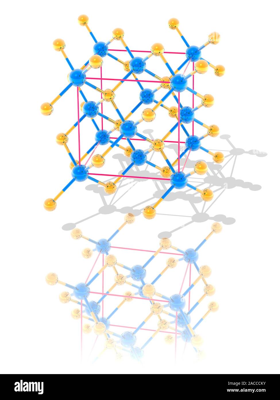 Sphalerite crystal structure. Computer model of a crystal of sphalerite ...