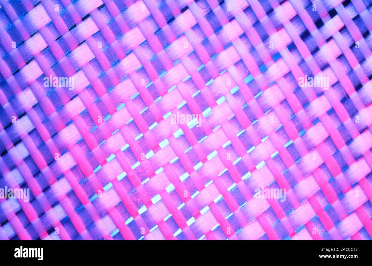 Macrophotograph of woven glass fibres. Fine fibres of glass are woven ...