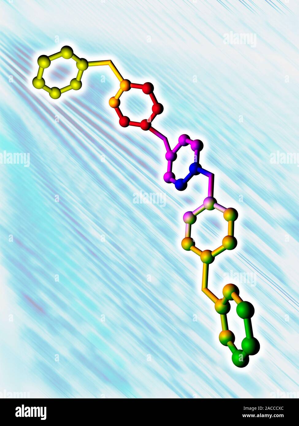 Polymer molecular structure. Computer artwork of a polymeric structure ...