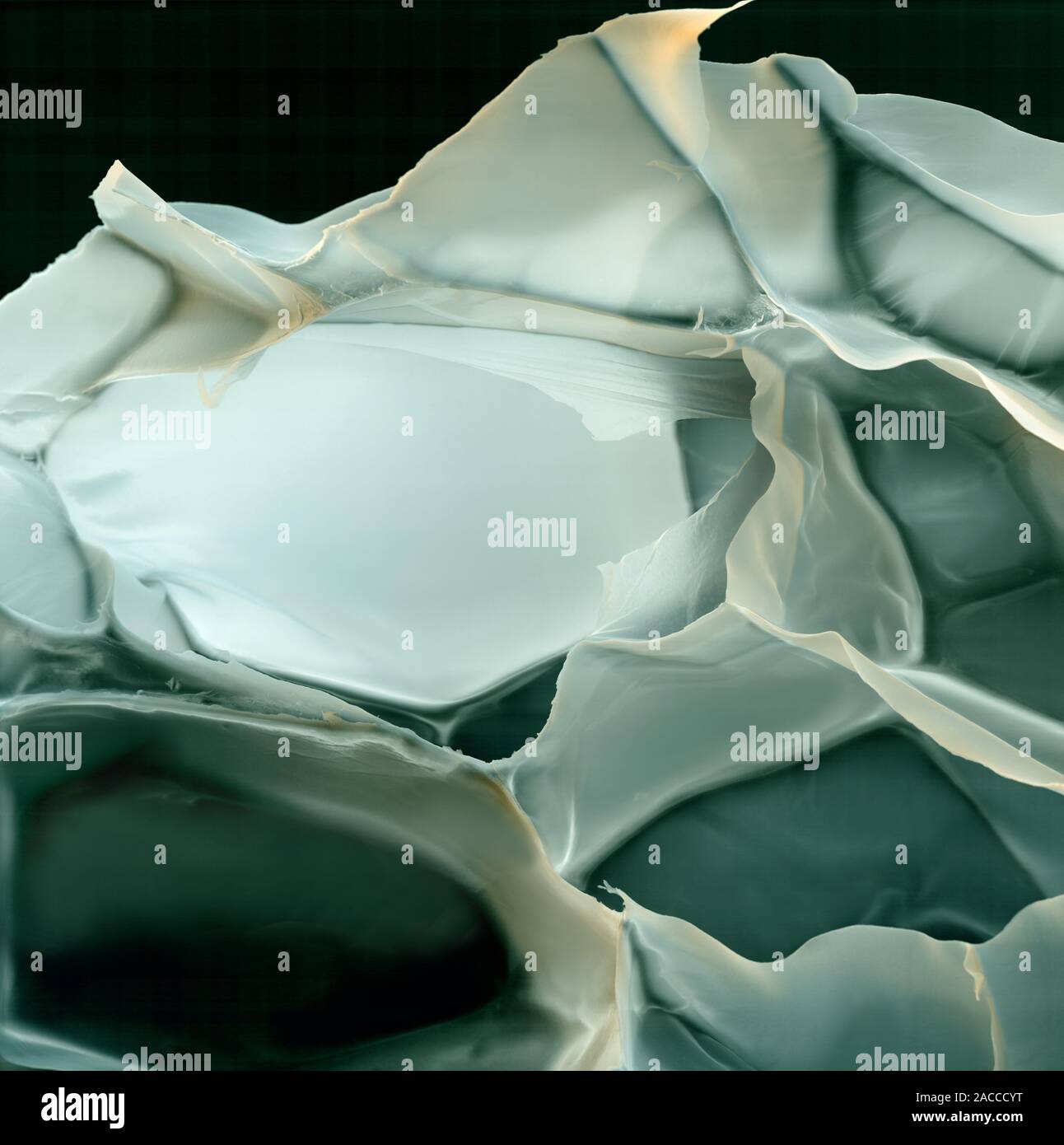 Styrodur insulating material, coloured scanning electron micrograph ...