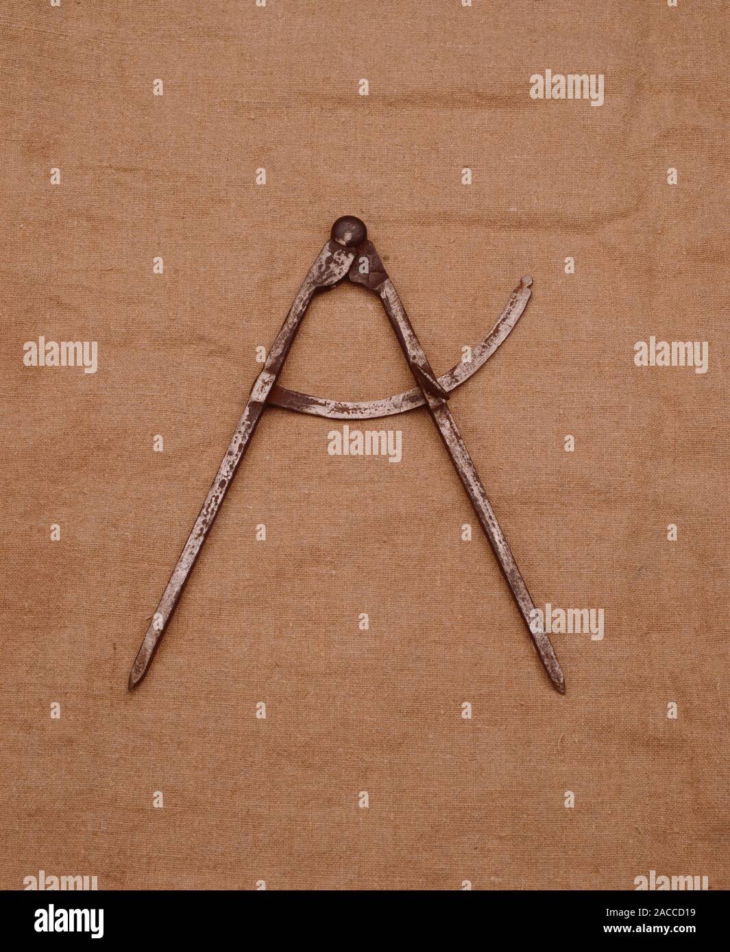 Pair of dividers made during the 18th Century Stock Photo - Alamy