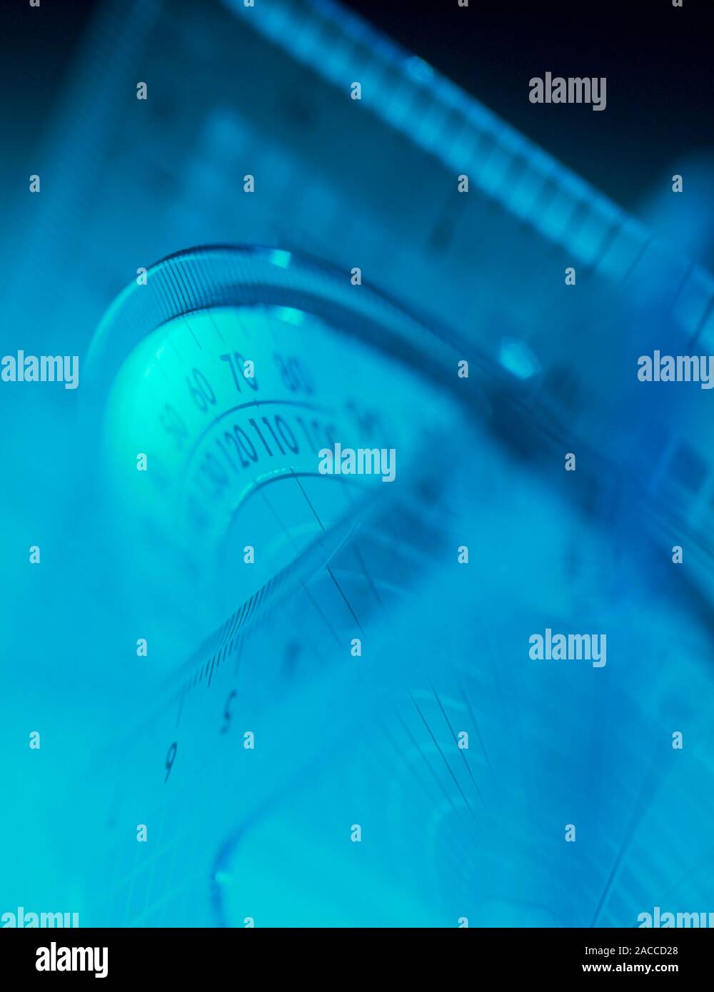 Geometry set. Plastic instruments used in geometry. A protractor, used ...