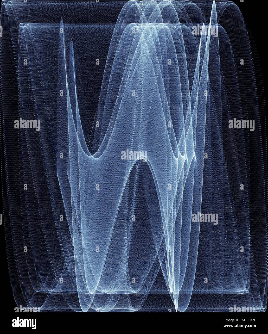 Sine waves. Conceptual image of overlapping sine waves on a monitor ...