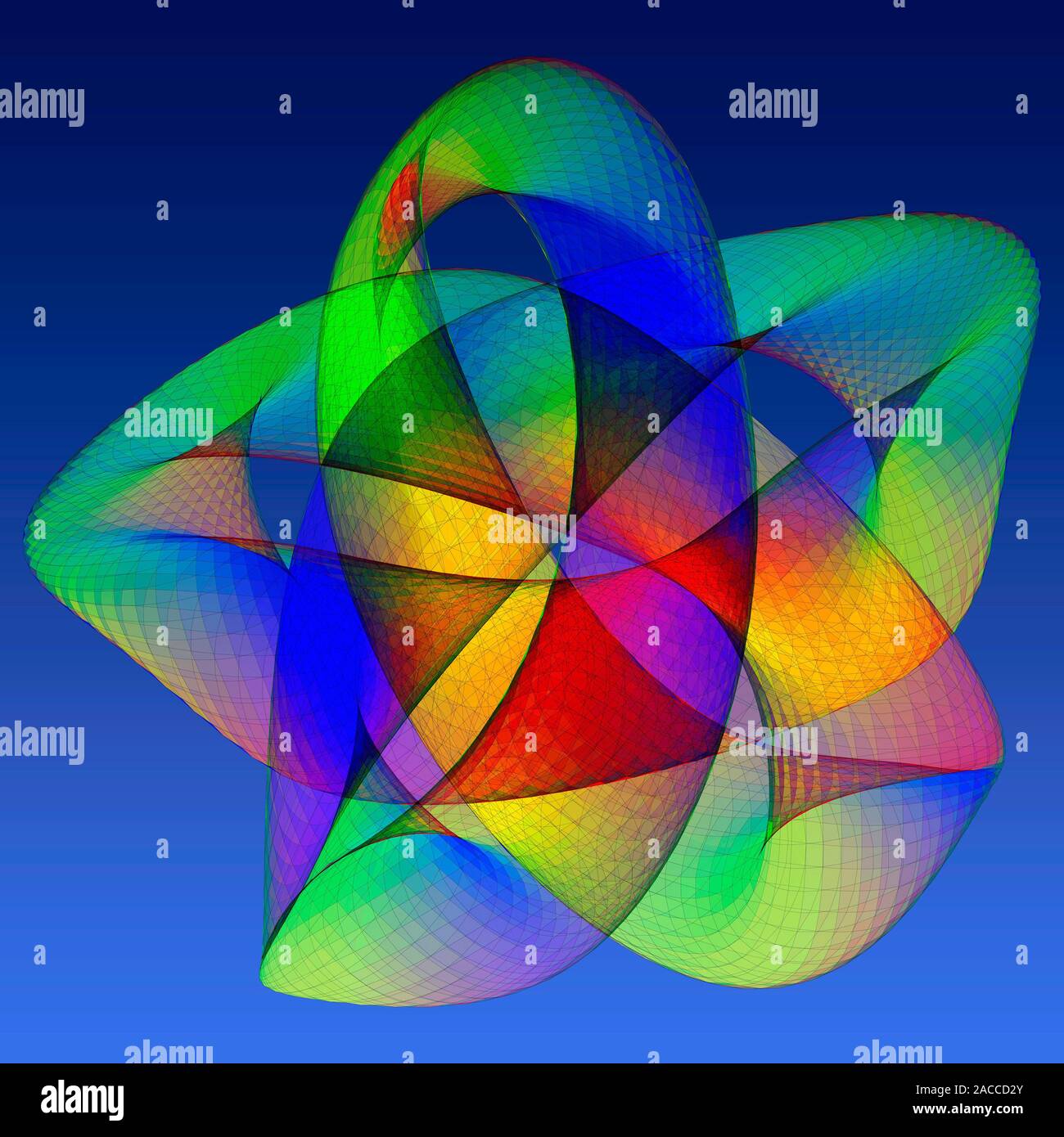 Torus. Computer model of the three-dimensional projection (or shadow ...