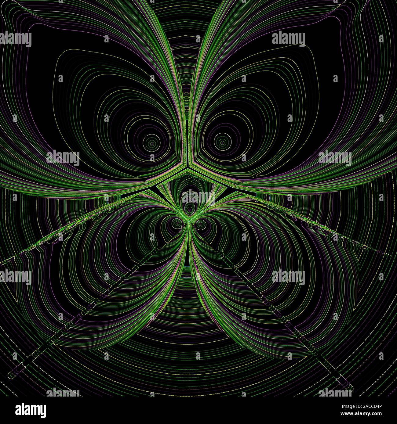 Mathematical artwork. Computer artwork based on polynomial equations ...