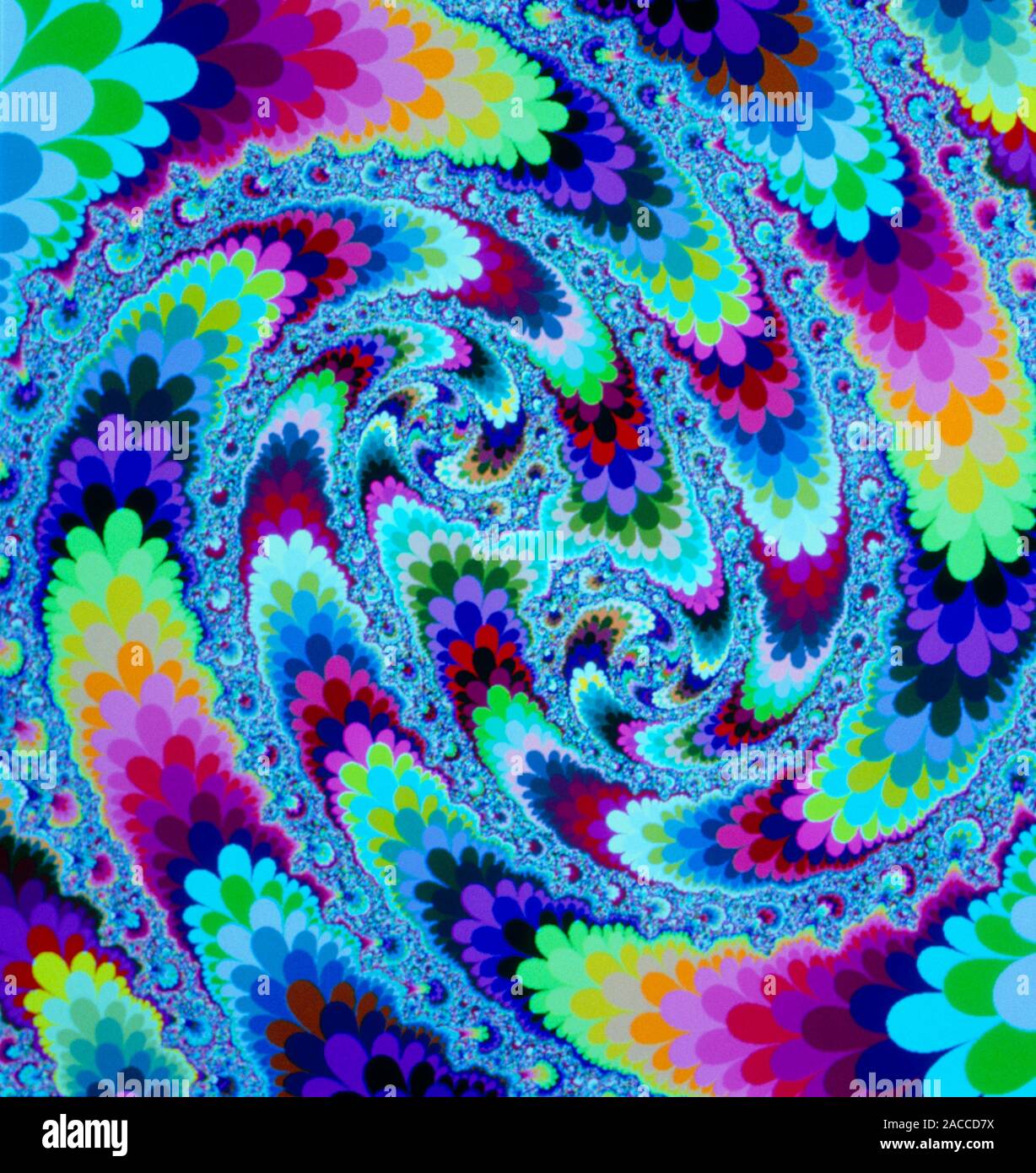 Fractal geometry. Computer graphics image derived from the Julia Set, a ...