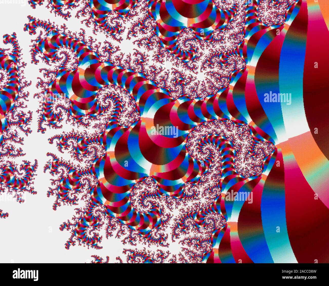 Fractal geometry. Computer graphics image derived from the Julia Set ...