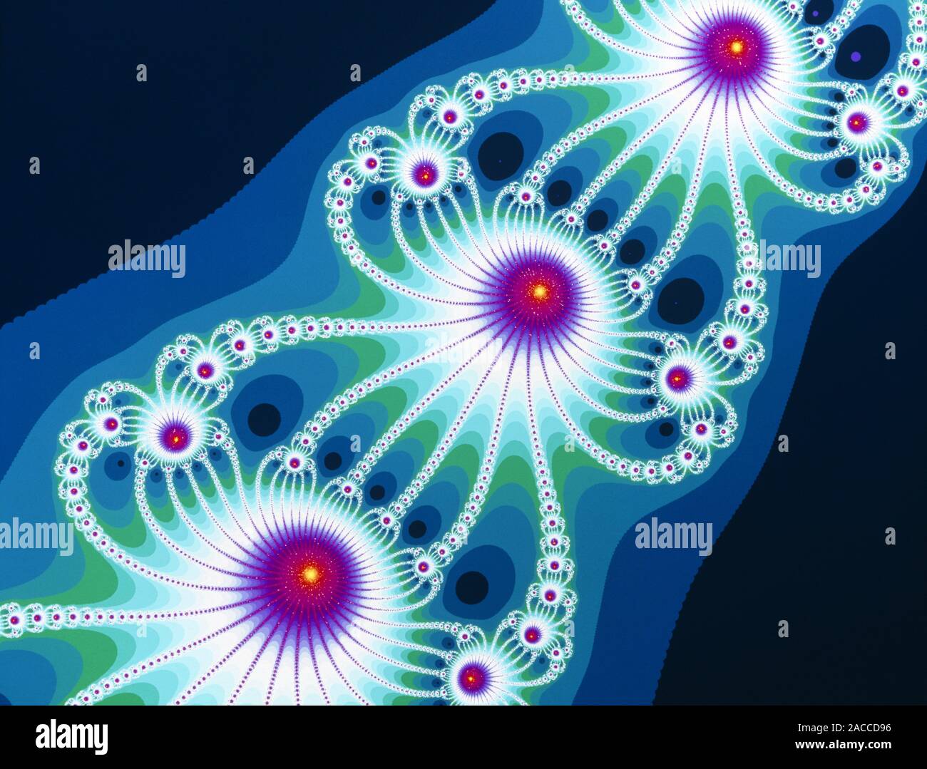 Fractal geometry. Computer graphics image of a fractal generated from a ...