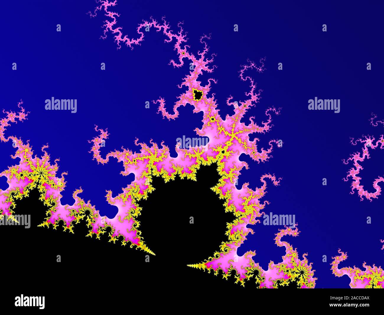 Mandelbrot fractal. Computer artwork of the Mandelbrot Set, a group of ...