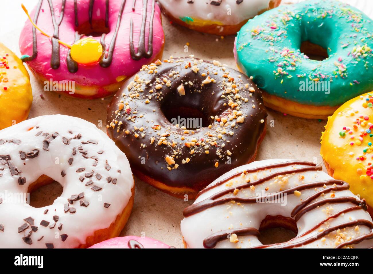 Delicious donuts different flavors hi-res stock photography and images ...
