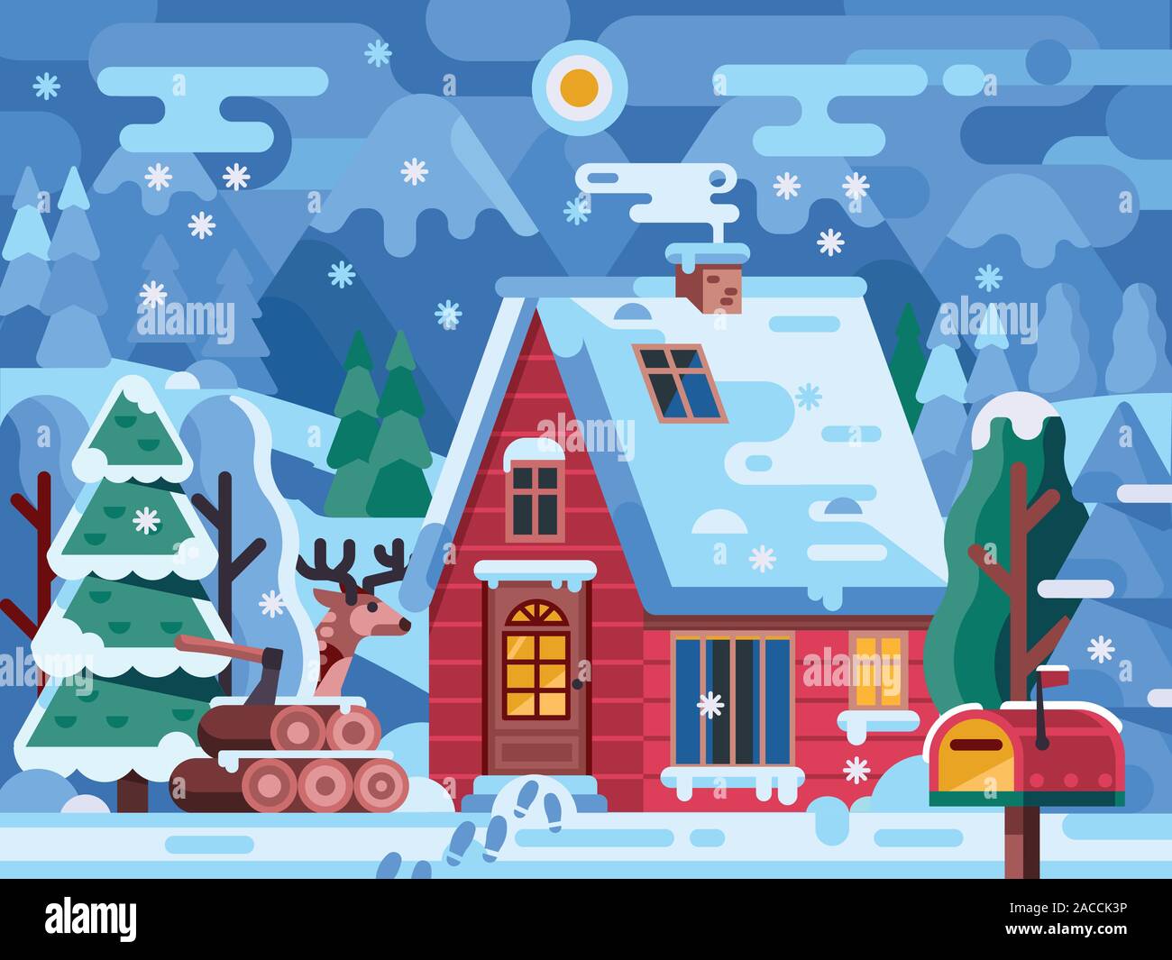 House in mountains flat Stock Vector Images - Alamy